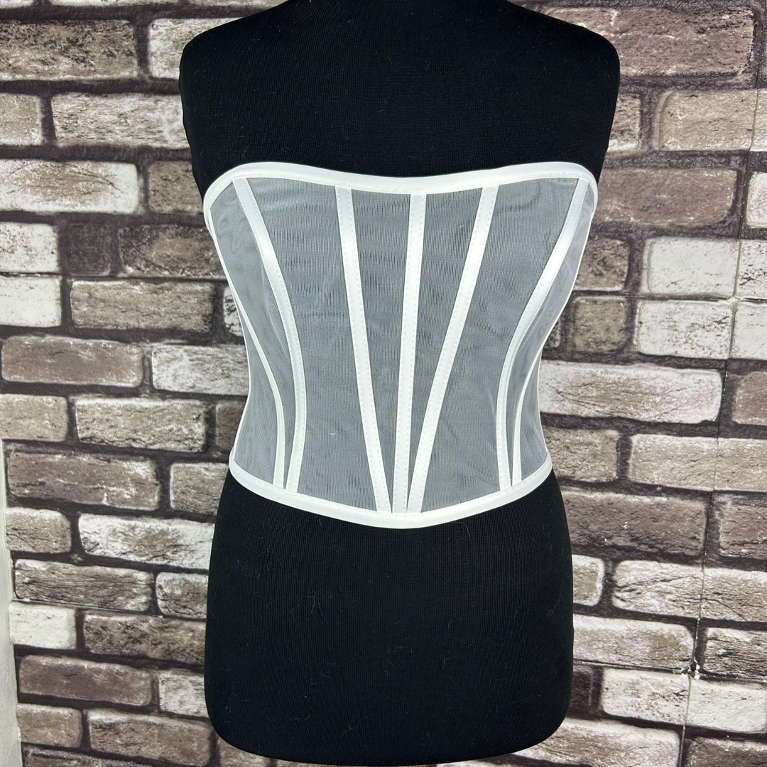 Transparent White Corset Strapless Wedding Corset Firming Corset Top ...