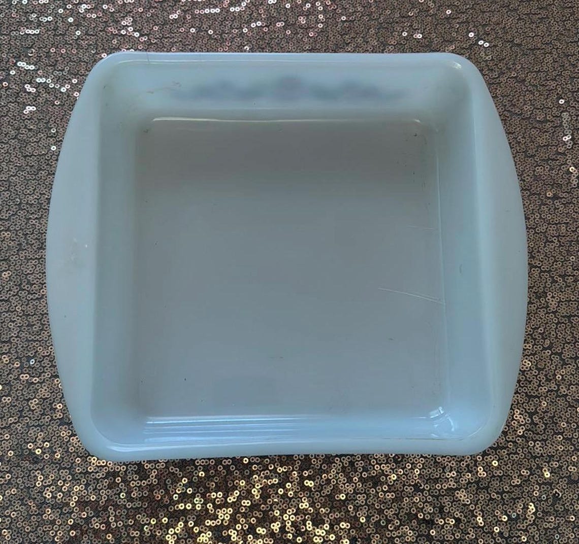 Vintage Lady Cornelia Glasbake Ovenware 8x8 Square Cake Pan Casserole ...