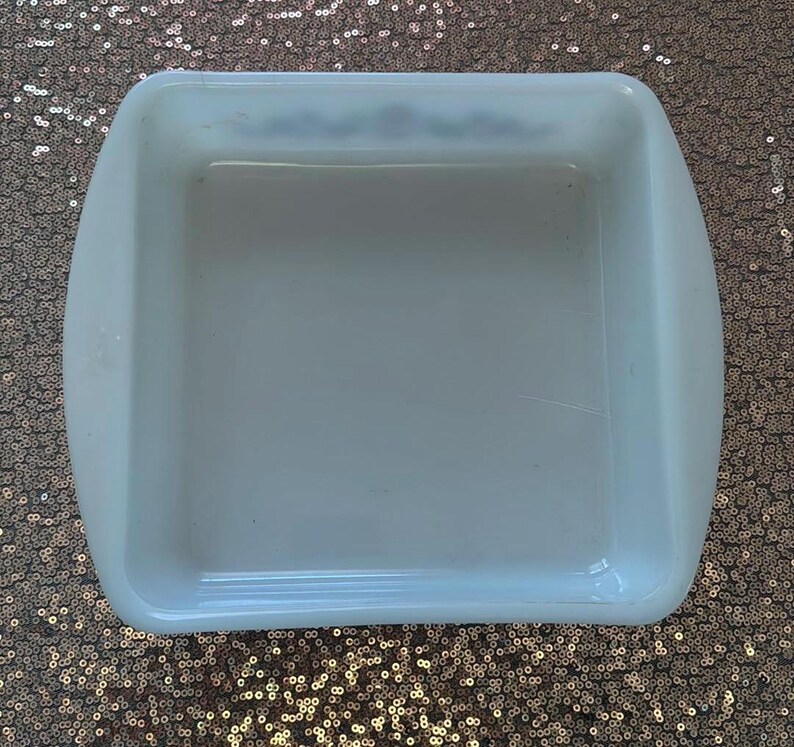 Vintage Lady Cornelia Glasbake Ovenware 8x8 Square Cake Pan Casserole ...