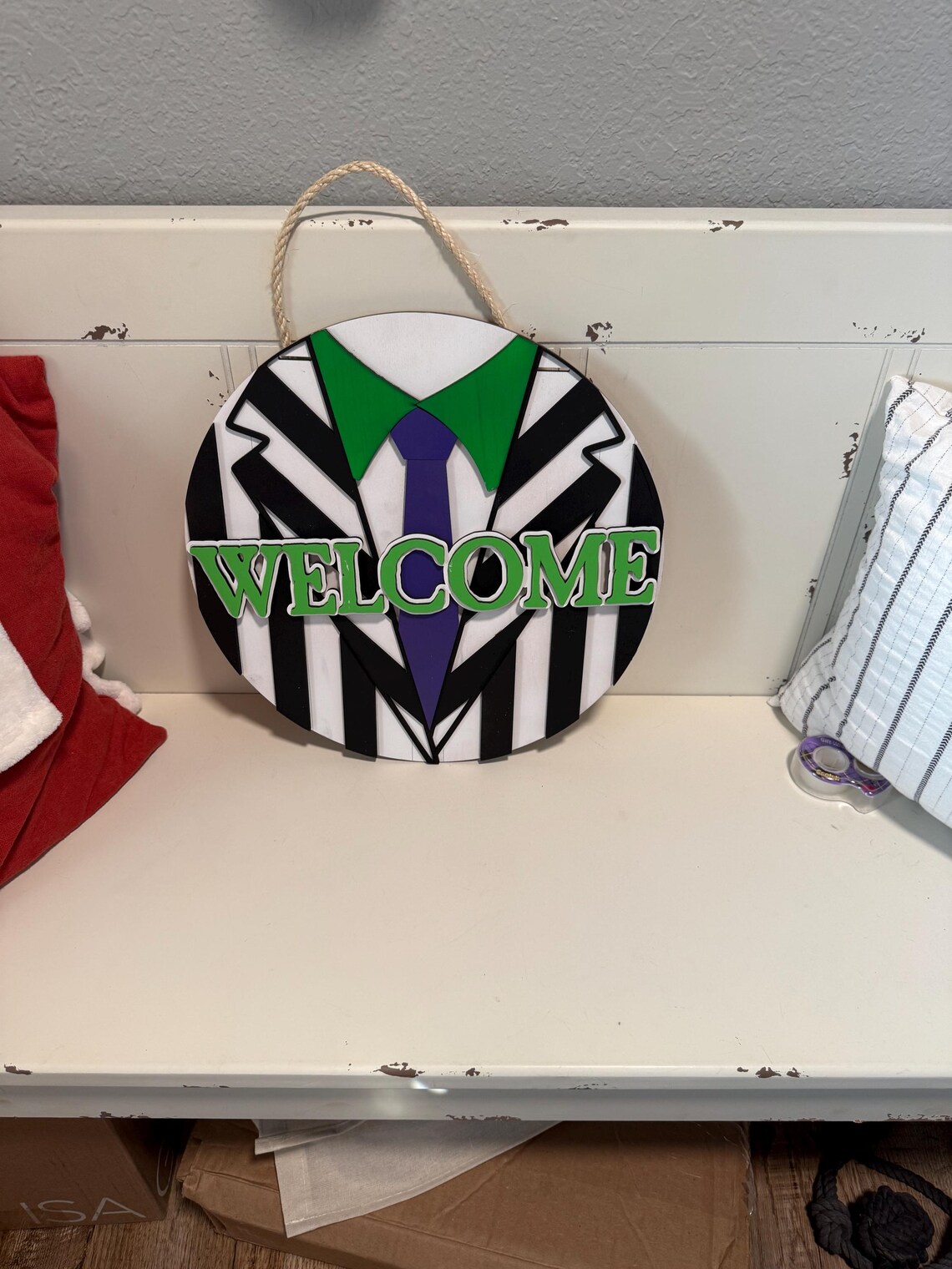 Beetlejuice Halloween Welcome Sign Door Hanger - Etsy