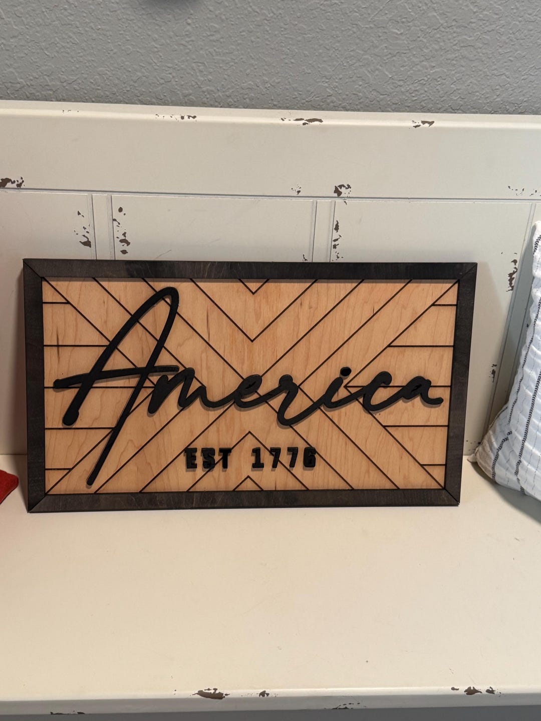 America Est 1776 Home Decor Sign - Etsy