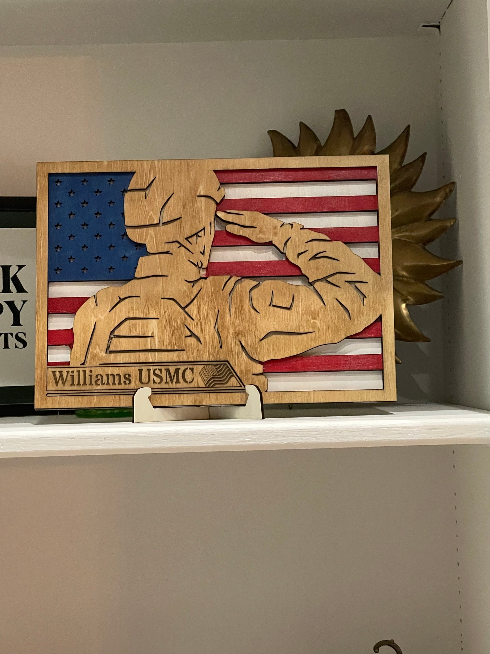 Army Military Soldier Saluting American Flag Plaque Sign - Etsy
