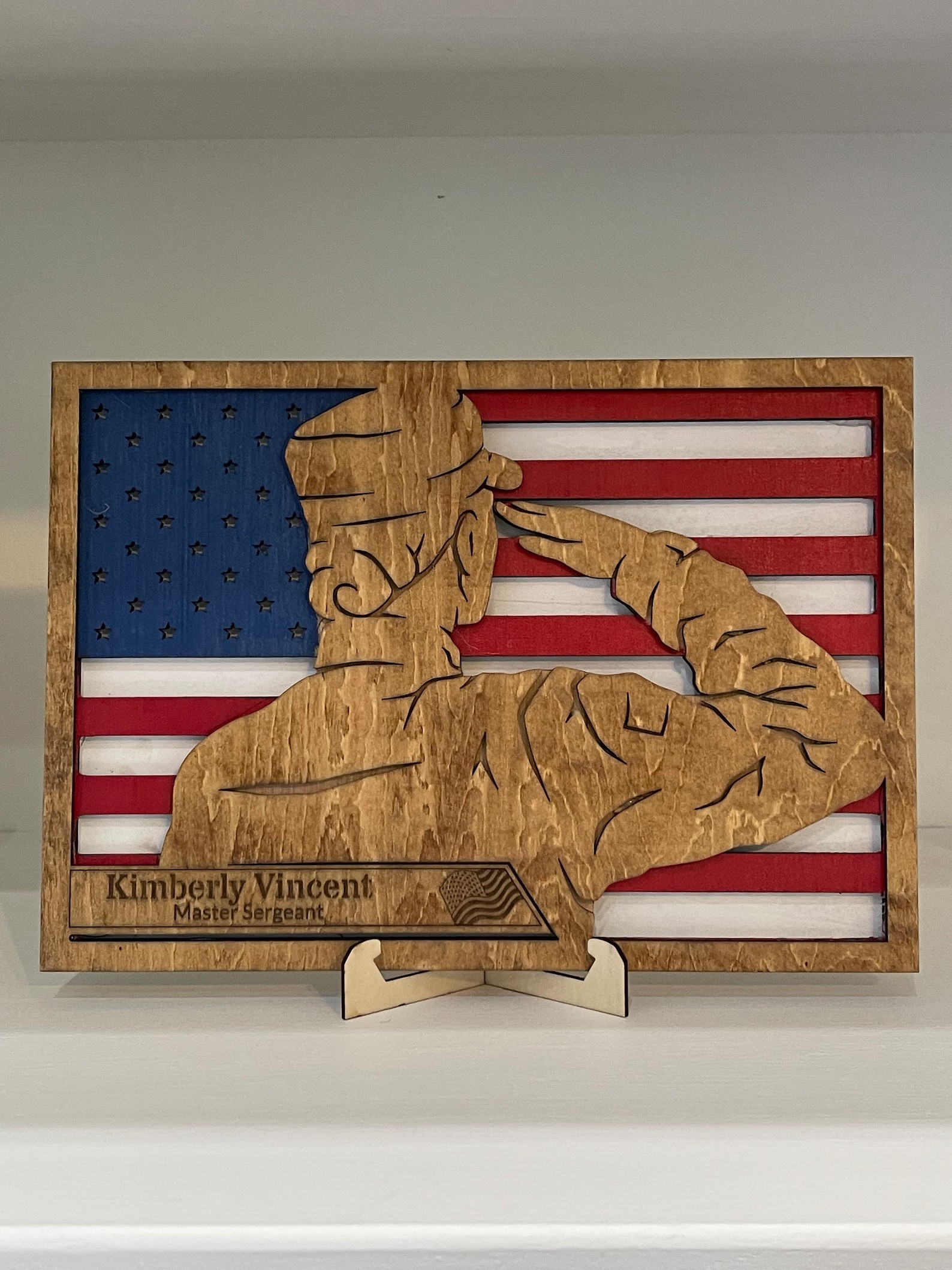 Army Military Soldier Saluting American Flag Plaque Sign - Etsy