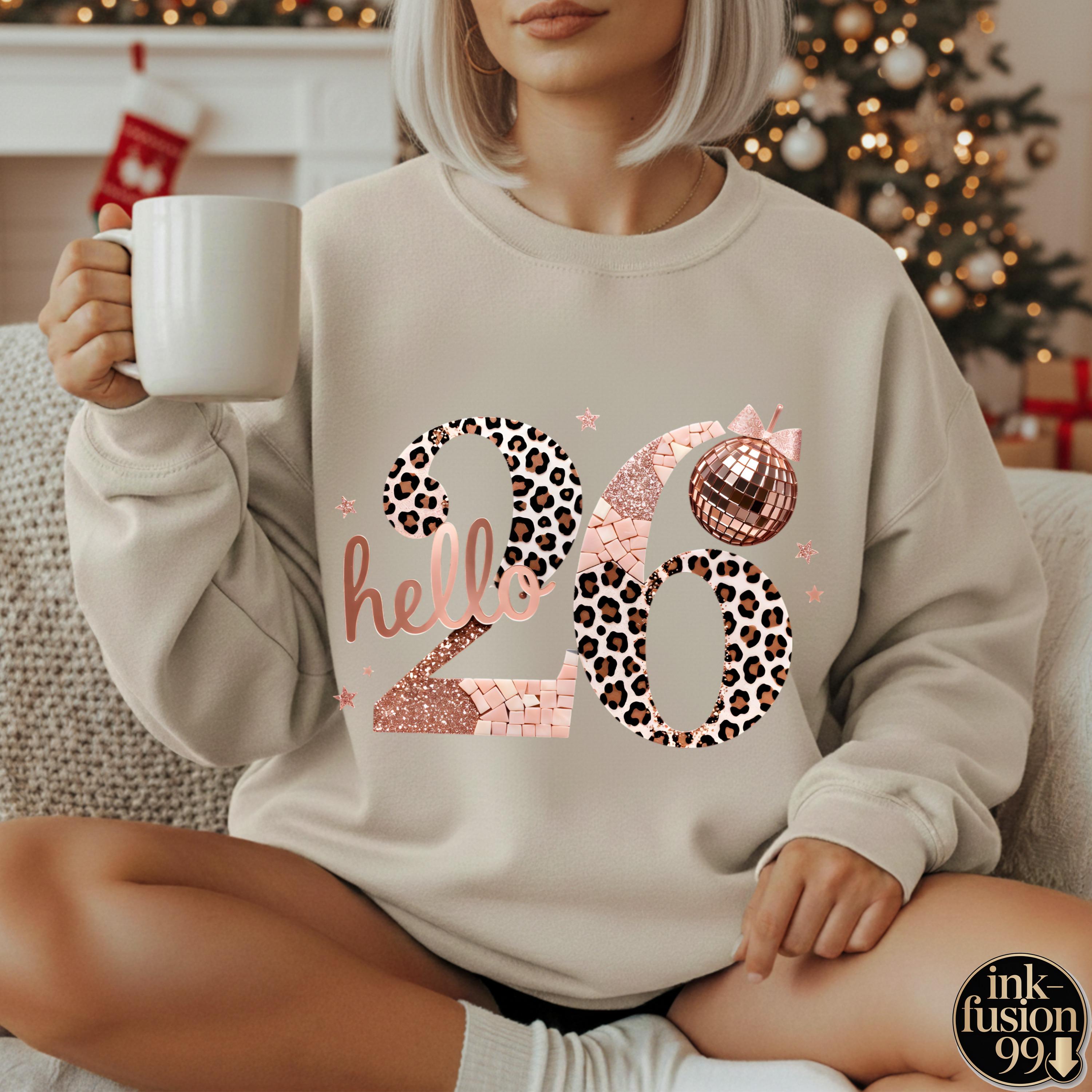 Hello 26 PNG, Leopard Print 26 Clipart, Rose Gold Glitter 26 Art ...