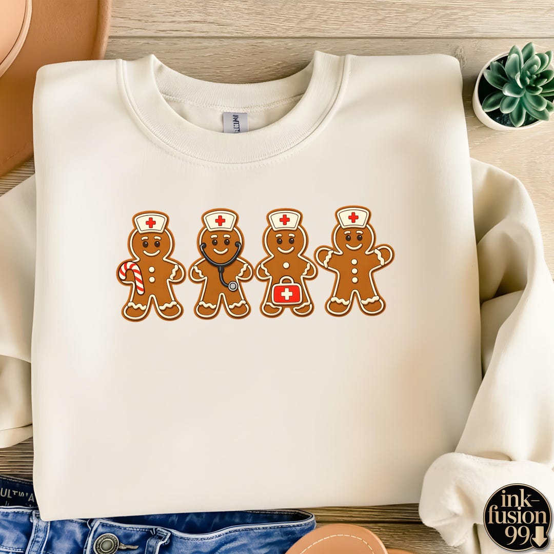 Gingerbread Nurse Clipart Bundle, Holiday Medical Cookie PNG (digital ...