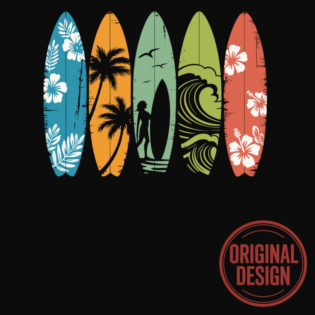 Vintage Surfboard PNG: Retro Beach Clipart (digital Download) - Etsy