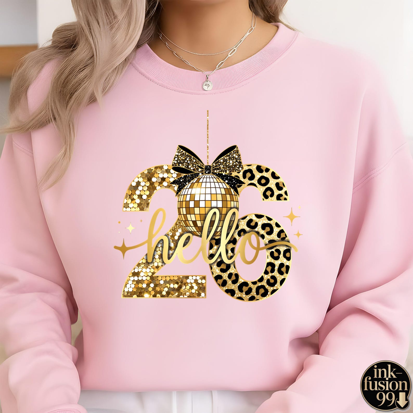Hello 26 PNG, Gold Sequin 26 Clipart, Glitter Disco Ball New Year Art ...