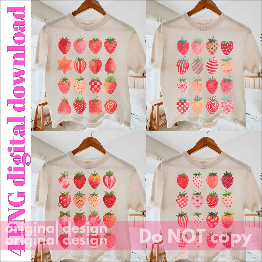 Strawberry PNG Bundle | Summer Fruit Clipart, Sublimation Design ...