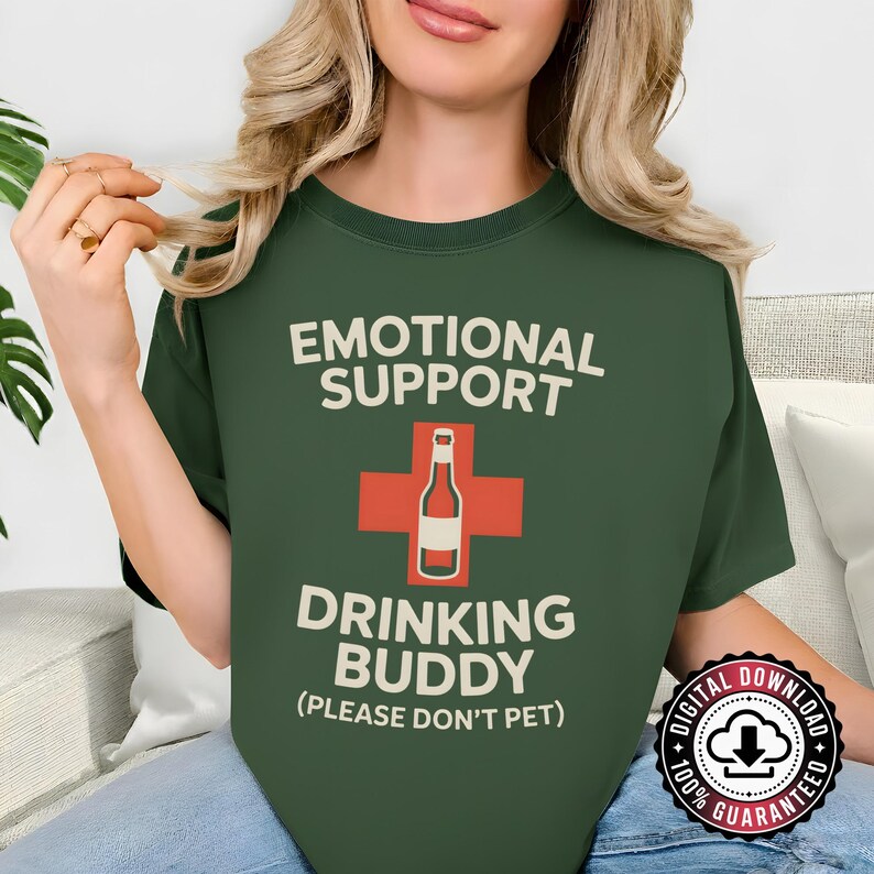 Funny Beer Clipart PNG: Emotional Support Drinking Buddy (digital ...