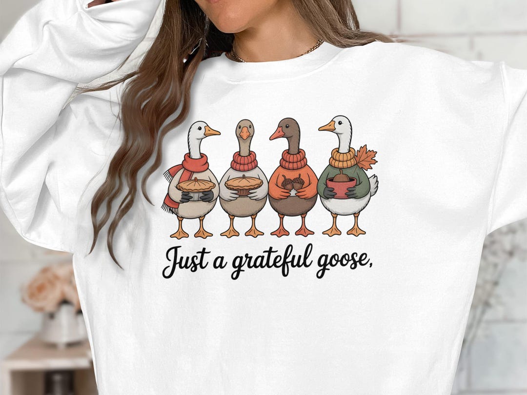 Grateful Goose Thanksgiving Clipart: Fall Animal Art PNG (digital ...