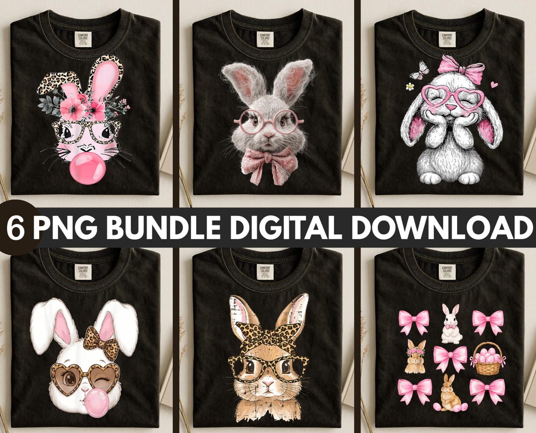 Leopard Easter Bunny PNG Bundle, Retro Girly Sublimation Design ...
