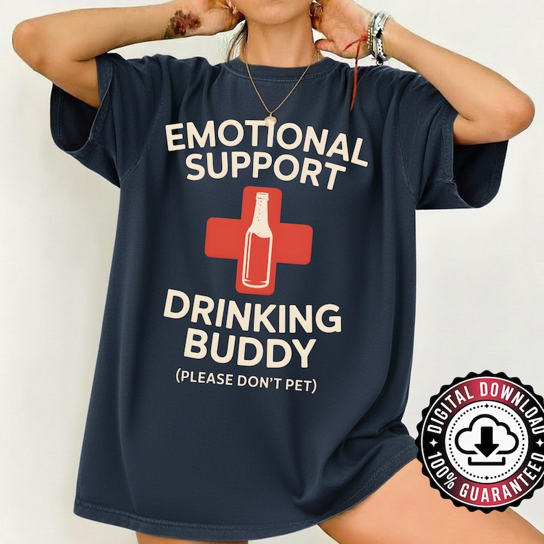 Funny Beer Clipart PNG: Emotional Support Drinking Buddy (digital ...