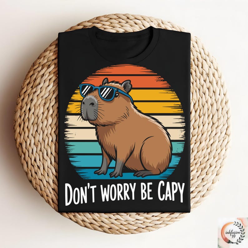 Funny Capybara Retro Sunset PNG Clipart (digital Download) - Etsy