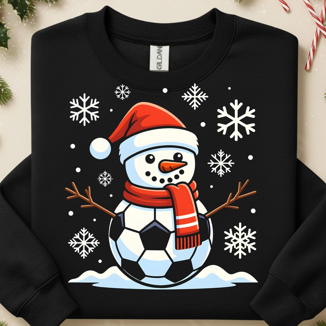 Soccer Snowman Christmas Png, Sporty Holiday Snowman Art, Winter Soccer ...
