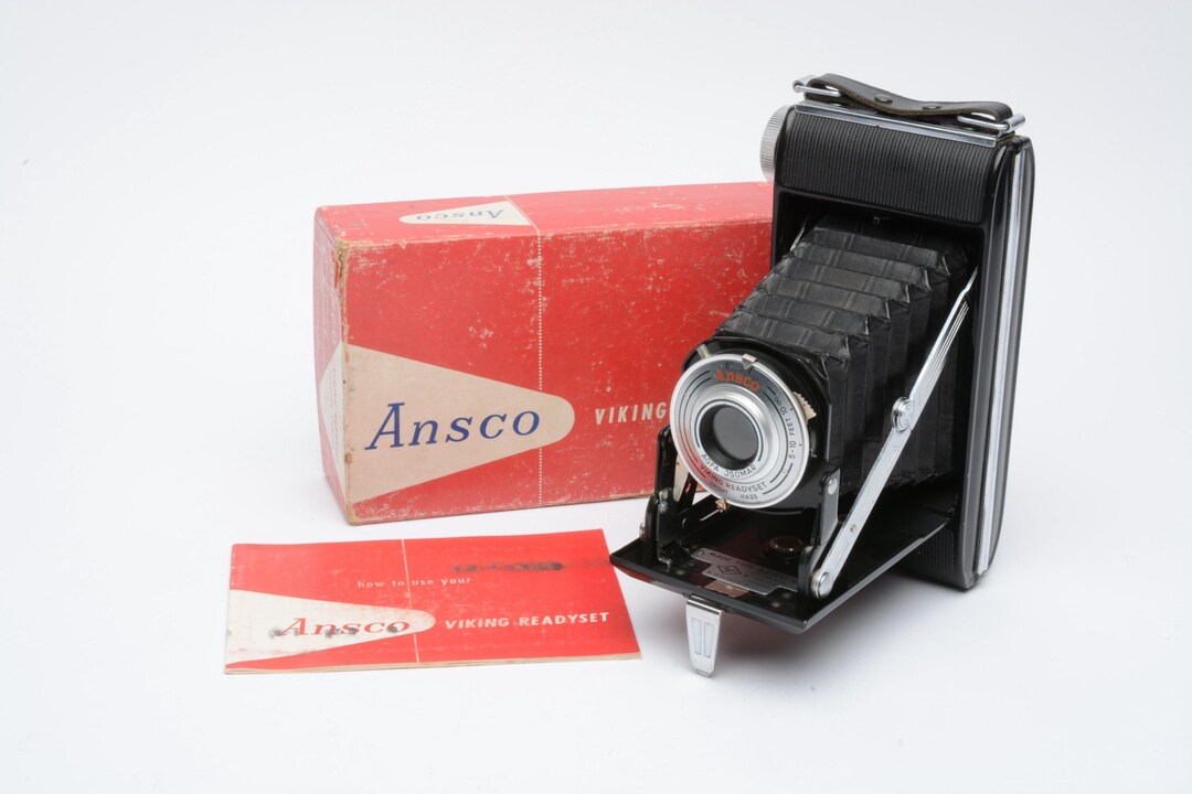 Vintage Ansco Viking Readyset Folding Camera, Very Clean, Boxed, Works ...
