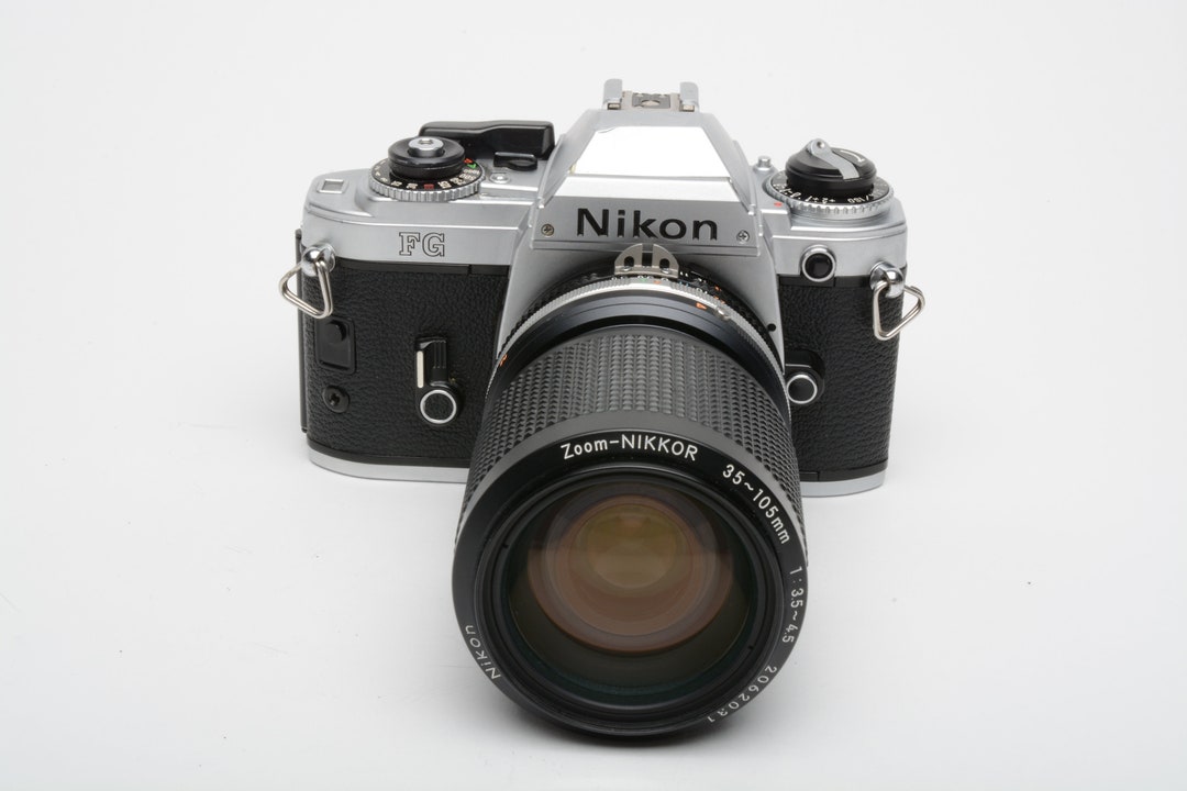 Nikon FG 35mm SLR W/nikon 35-105mm F3.5-4.5 Macro Zoom Lens, New Seals ...