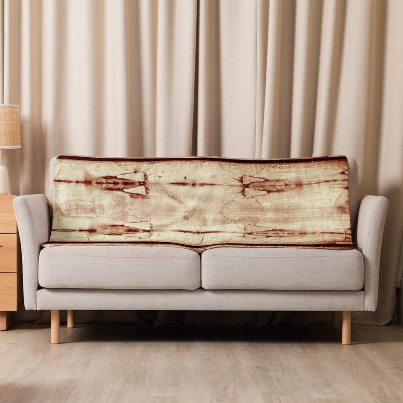 Shroud of Turin Inspired Sherpa Blanket - Orthodox Christian Gift - Etsy