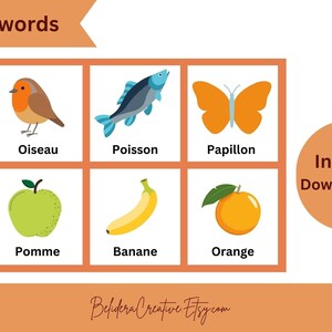 48 French First Words Flashcard Printable | French Homeschool ...