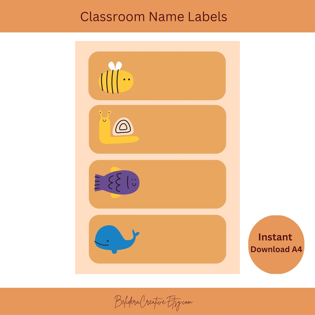 Classroom Name Tags Printable Classroom Name Tags Teacher - Etsy