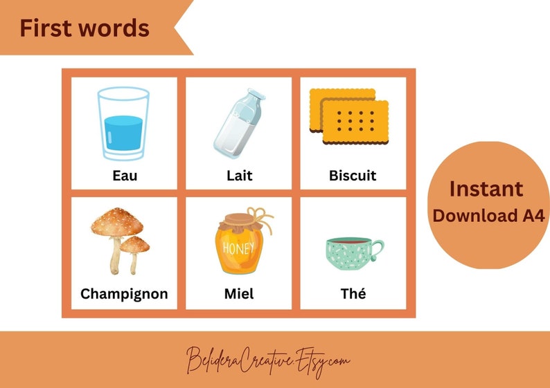 48 French First Words Flashcard Printable | French Homeschool ...