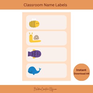 Classroom Name Tags, Printable Classroom Name Tags, Teacher Printable ...