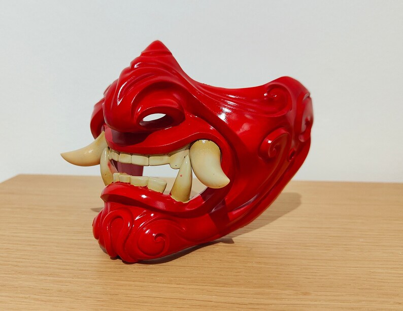 Samurai Oni Half Mask for Display - Etsy