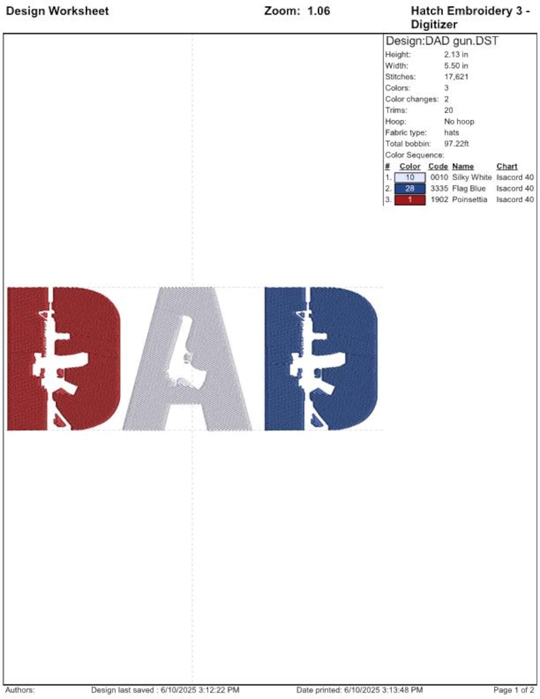 Dad Gun Hat Design for Machine Embroidery - Etsy