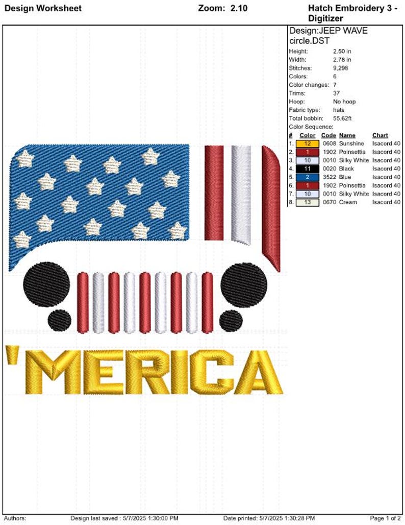 Merica Embroidery Machine Design for Hats - Etsy