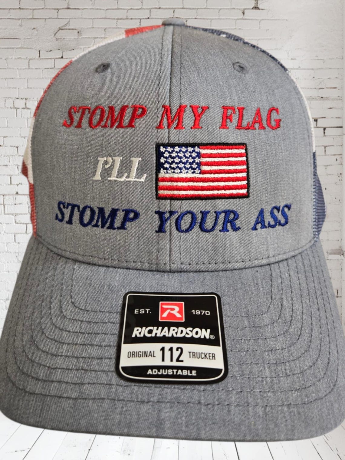 Stomp My Flag I'll Stomp Your Ass Hat Design for Machine Embroidery - Etsy