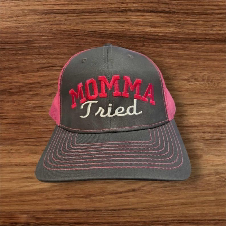 MOMMA Tried Hat Design for Machine Embroidery - Etsy