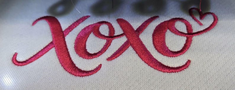 XOXO Pink Sweatshirt Design for Machine Embroidery - Etsy