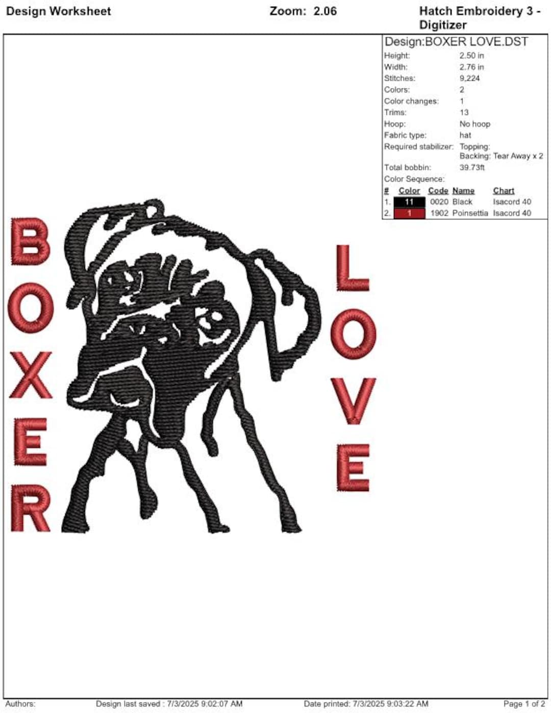 BOXER LOVE Hat Design for Machine Embroidery - Etsy