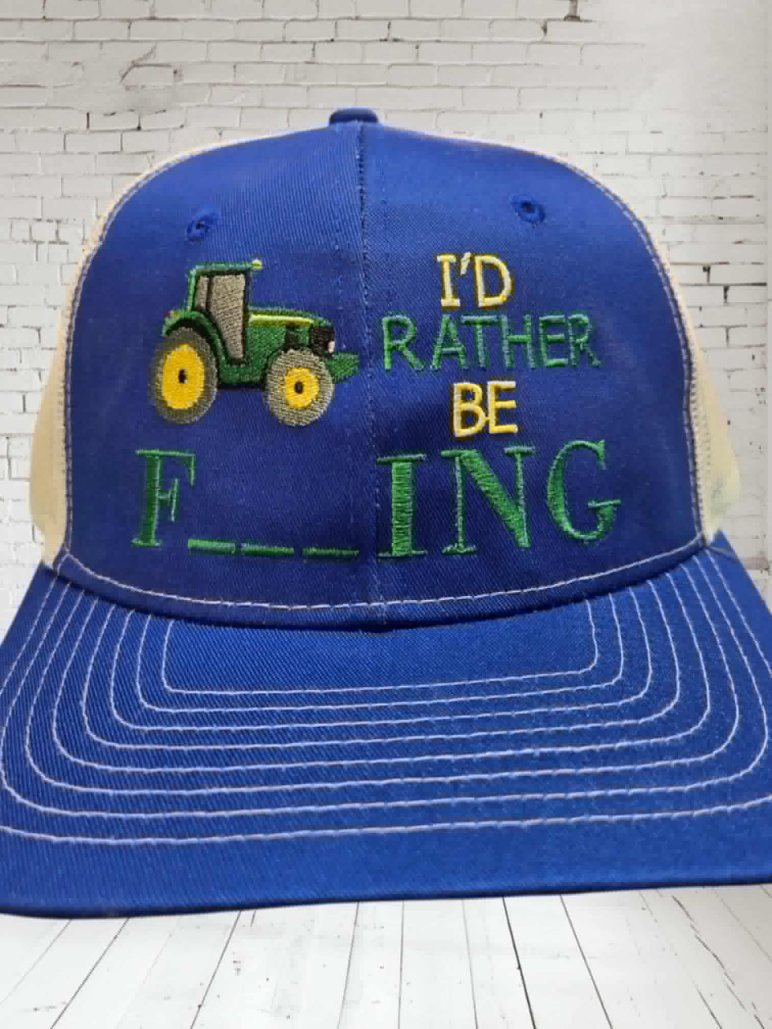 I'd Rather Be F___ing Hat Design for Machine Embroidery - Etsy