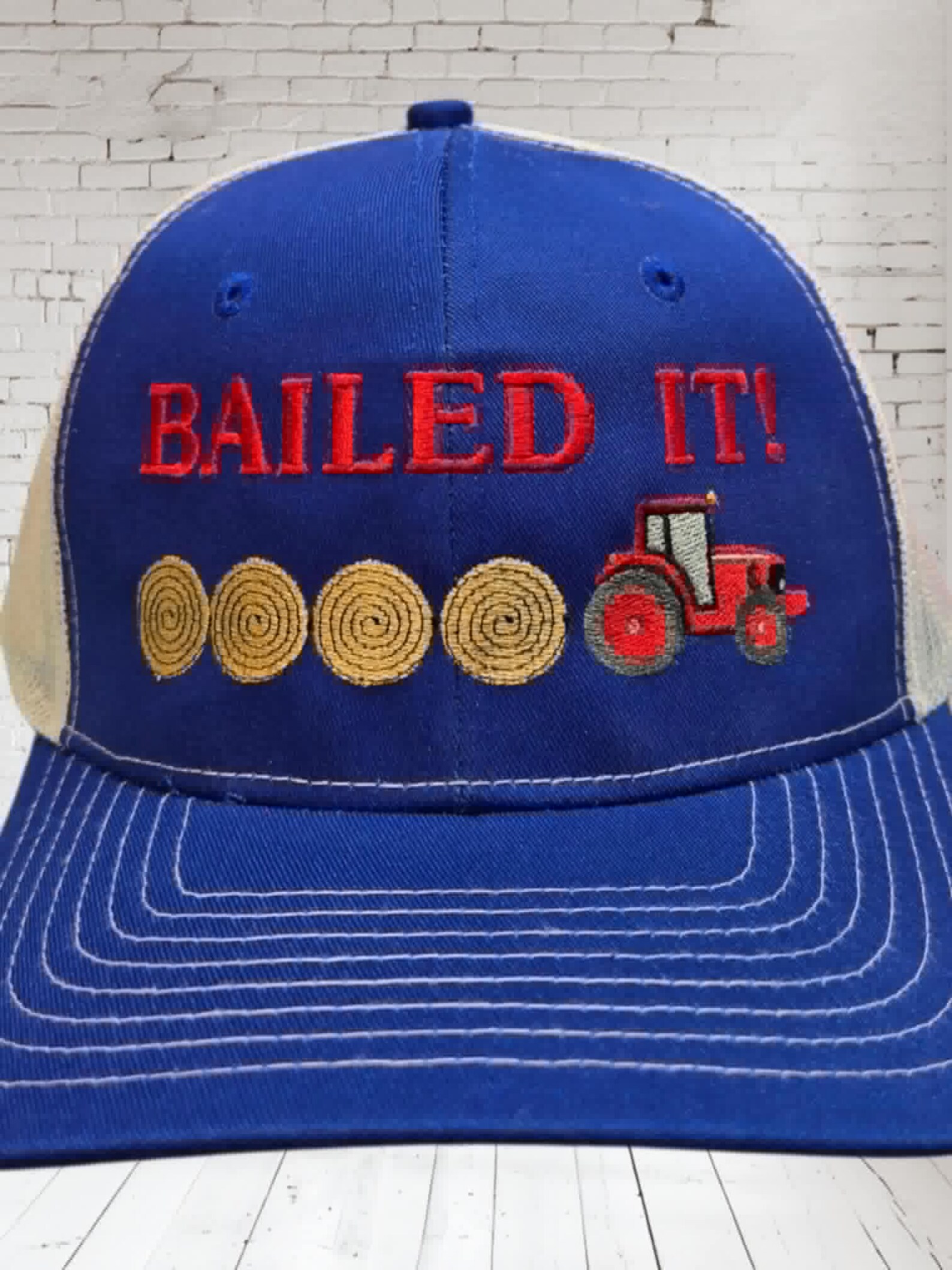 Bailed It! Green Hat Design for Machine Embroidery - Etsy