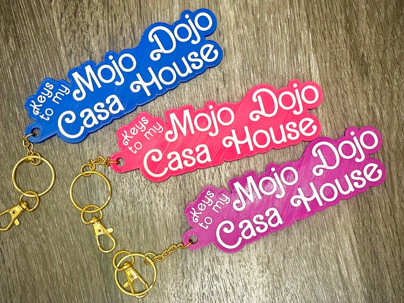 Mojo Dojo Casa House Keychain Color Options Key Ring 3D Printed, Custom ...