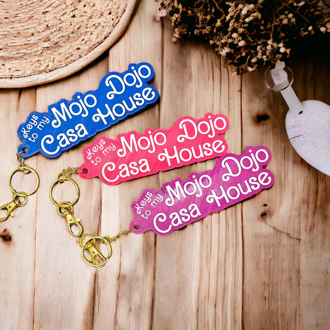 Mojo Dojo Casa House Keychain - Color Options Key Ring - 3D Printed ...