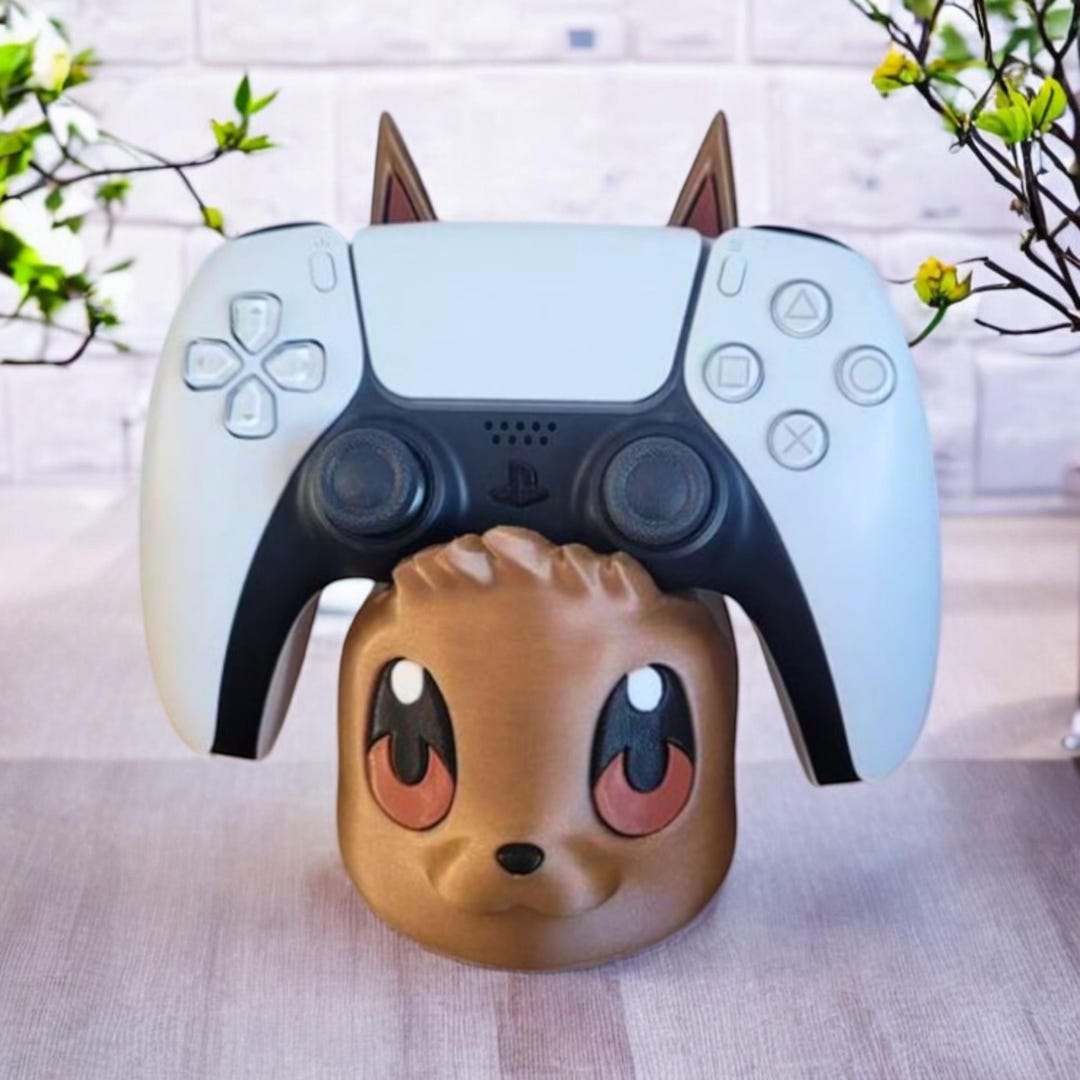 Eevee Controller Stand, 3D Printed Video Game Head Figurine, Ideal for ...
