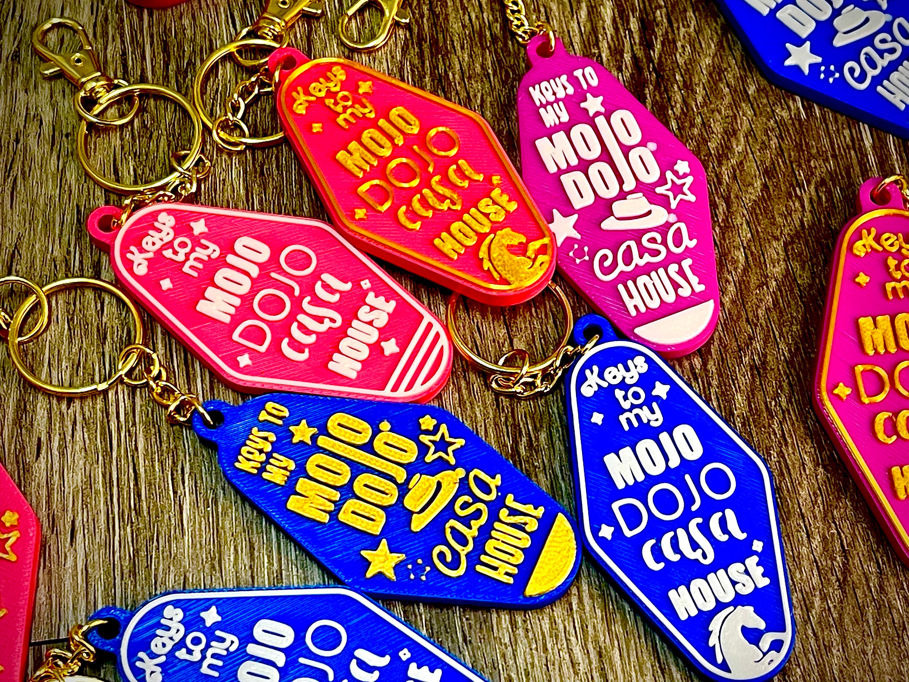 Mojo Dojo Casa House Keychain Color Options Key Ring 3D Printed, Custom ...