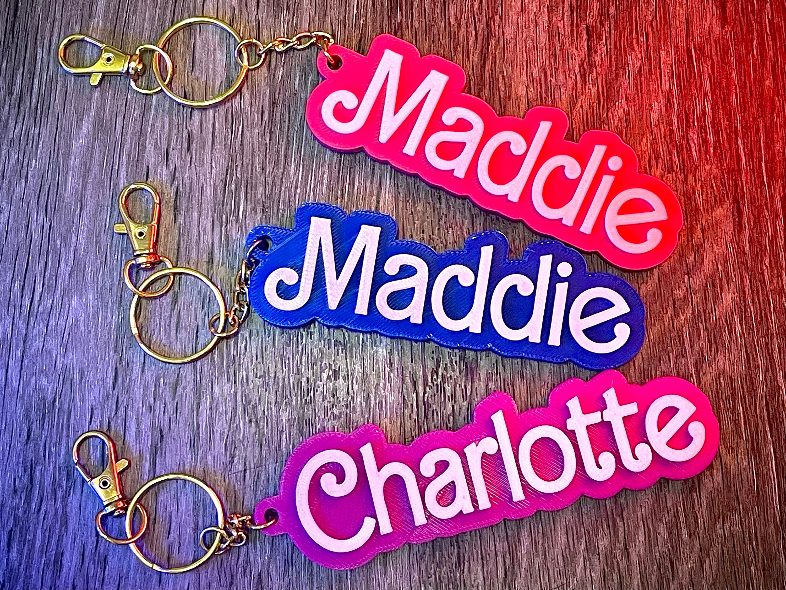 Personalized Two-tone Keychain, Custom Colors & Text, 3D Printed Bag ...