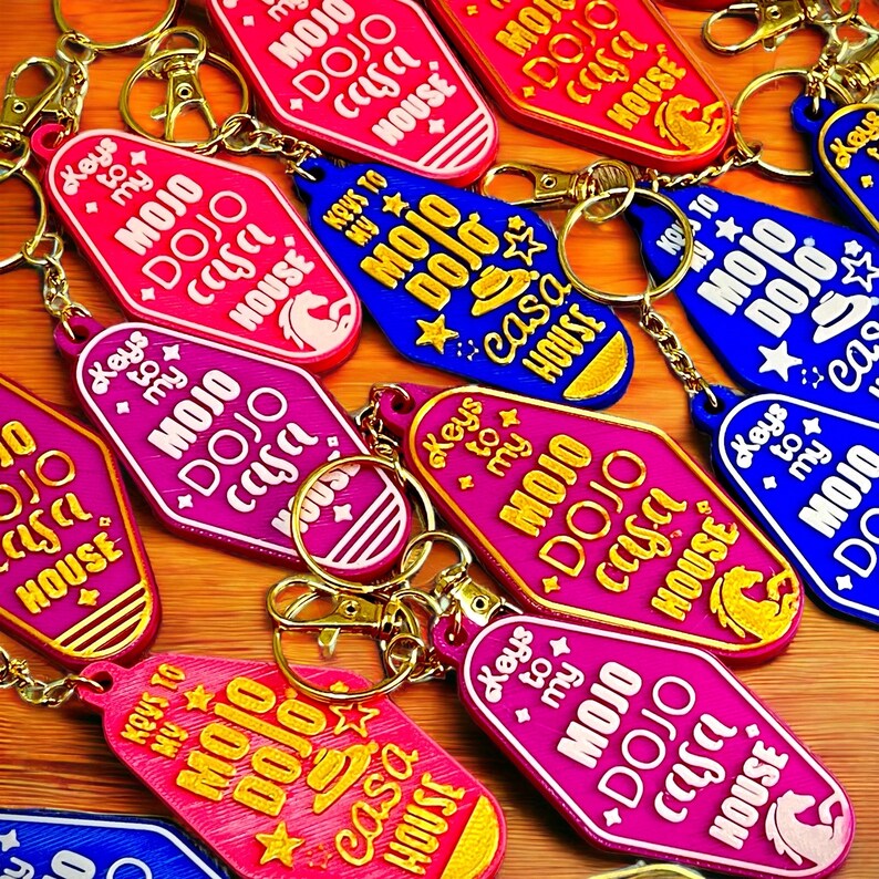 Mojo Dojo Casa House Keychain Color Options Key Ring 3D Printed, Custom ...