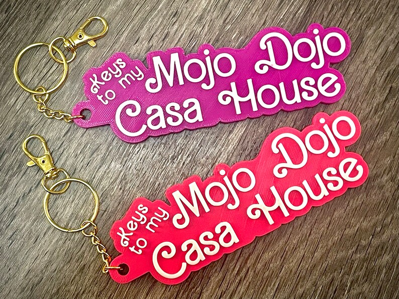 Mojo Dojo Casa House Keychain Color Options Key Ring 3D Printed, Custom ...