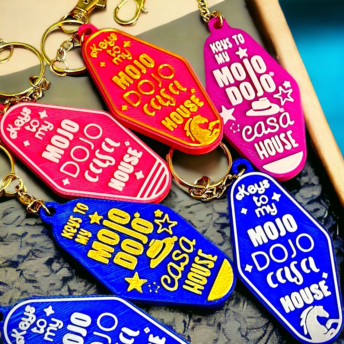 Mojo Dojo Casa House Keychain Color Options Key Ring 3D Printed, Custom ...