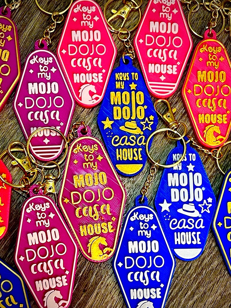 Mojo Dojo Casa House Keychain Color Options Key Ring 3D Printed, Custom ...