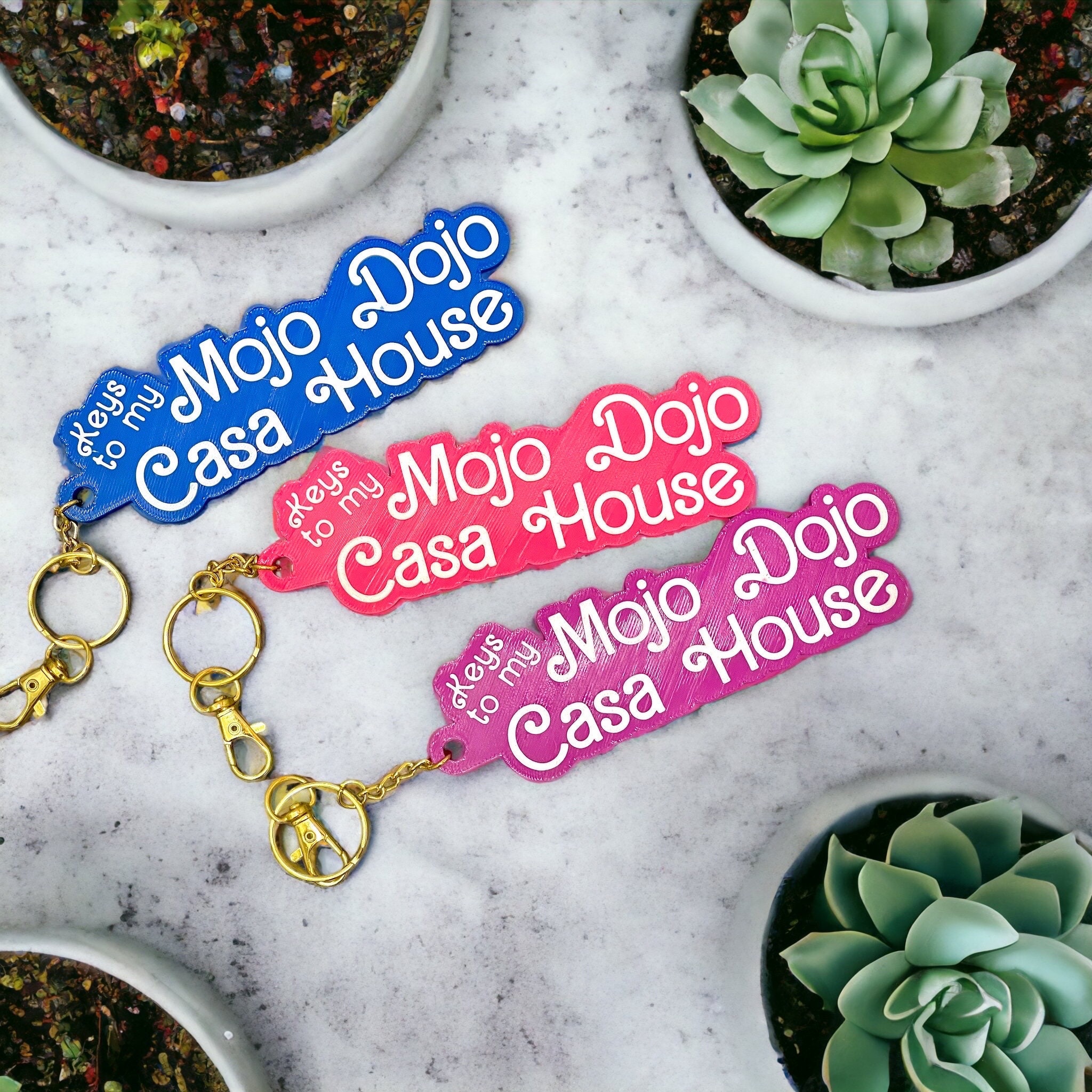 Mojo Dojo Casa House Keychain Color Options Key Ring 3D Printed, Custom ...
