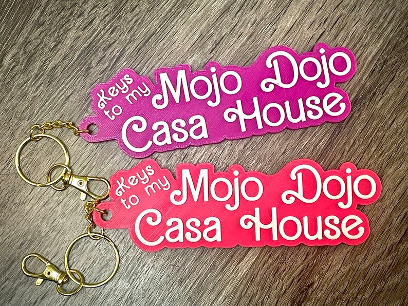 Mojo Dojo Casa House Keychain Color Options Key Ring 3D Printed, Custom ...