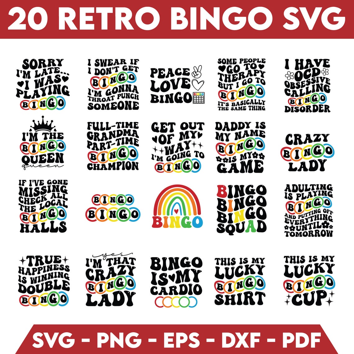 Bingo SVG Bundle Bingo SVG Bingo Player SVG Bingo Lady Svg Bingo Games ...