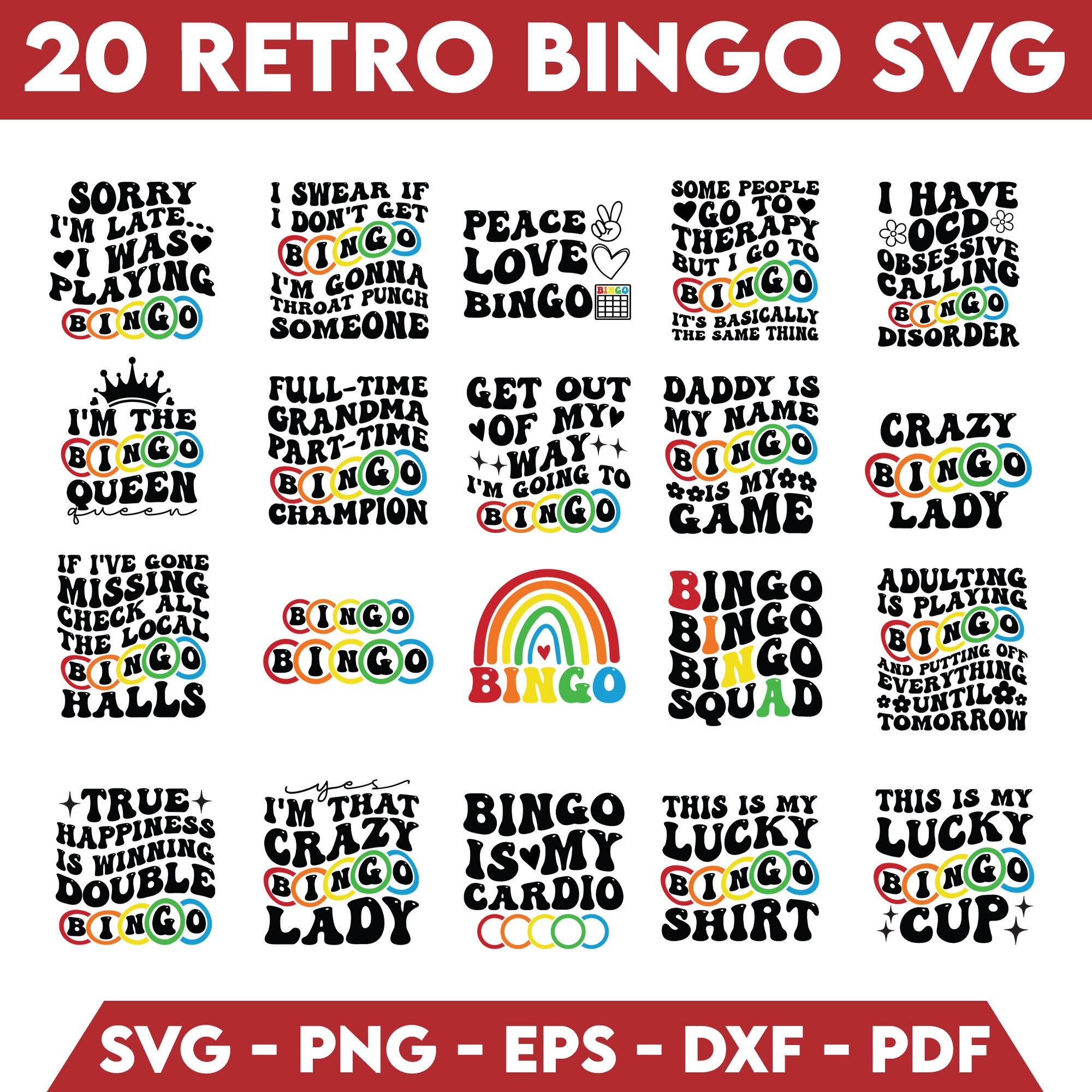 Bingo SVG Bundle Bingo SVG Bingo Player SVG Bingo Lady Svg Bingo Games ...