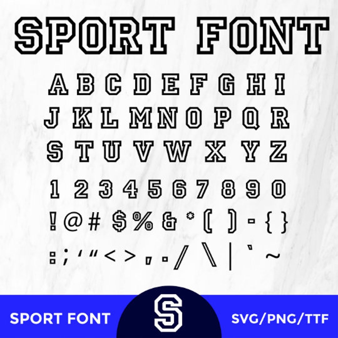 SPORT FONT SVG, Instant Download, Sport Alphabet Svg, Sport Numbers Svg ...