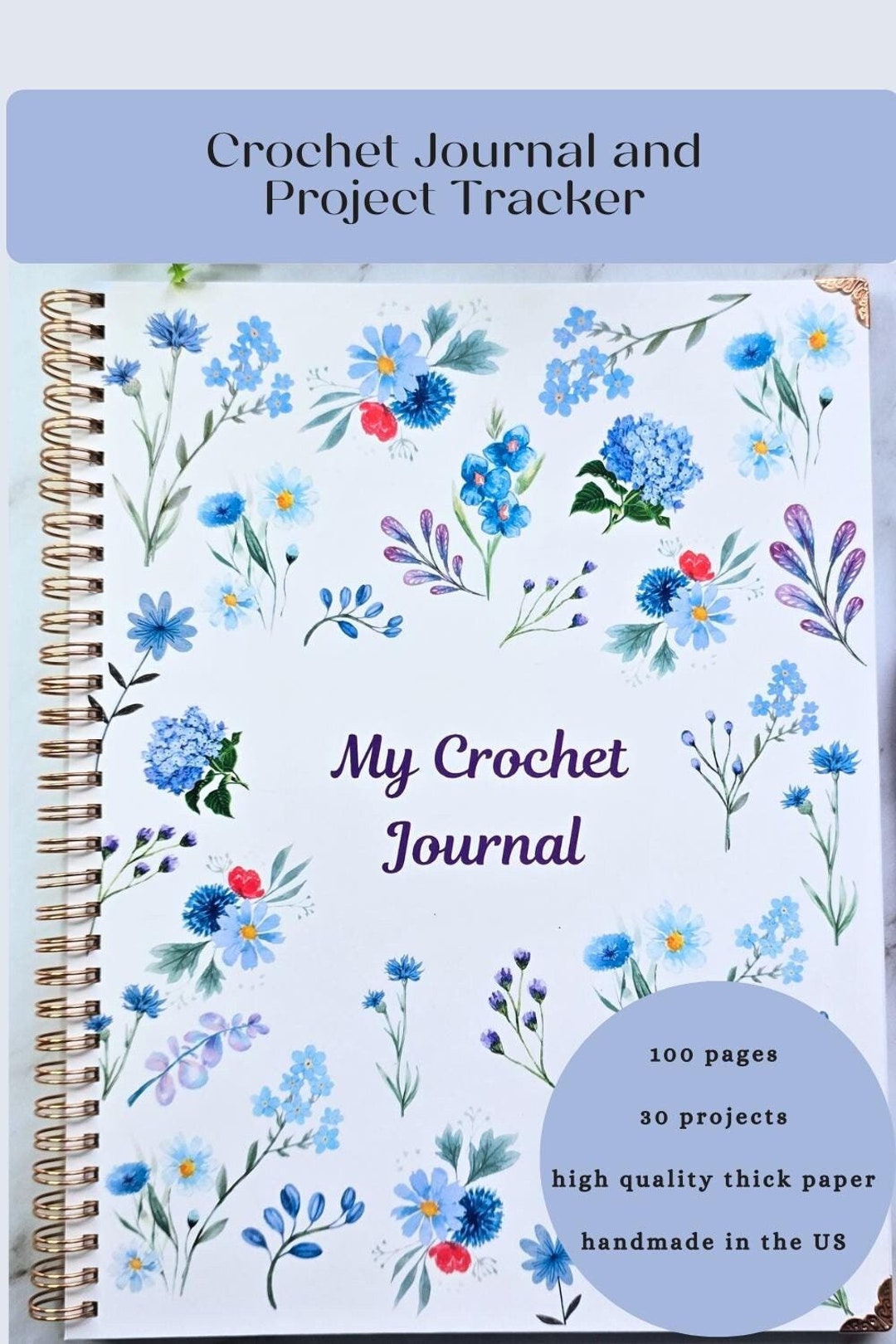 Crochet Journal/crochet Project Tracker/spiral Bound Crochet Notebook ...