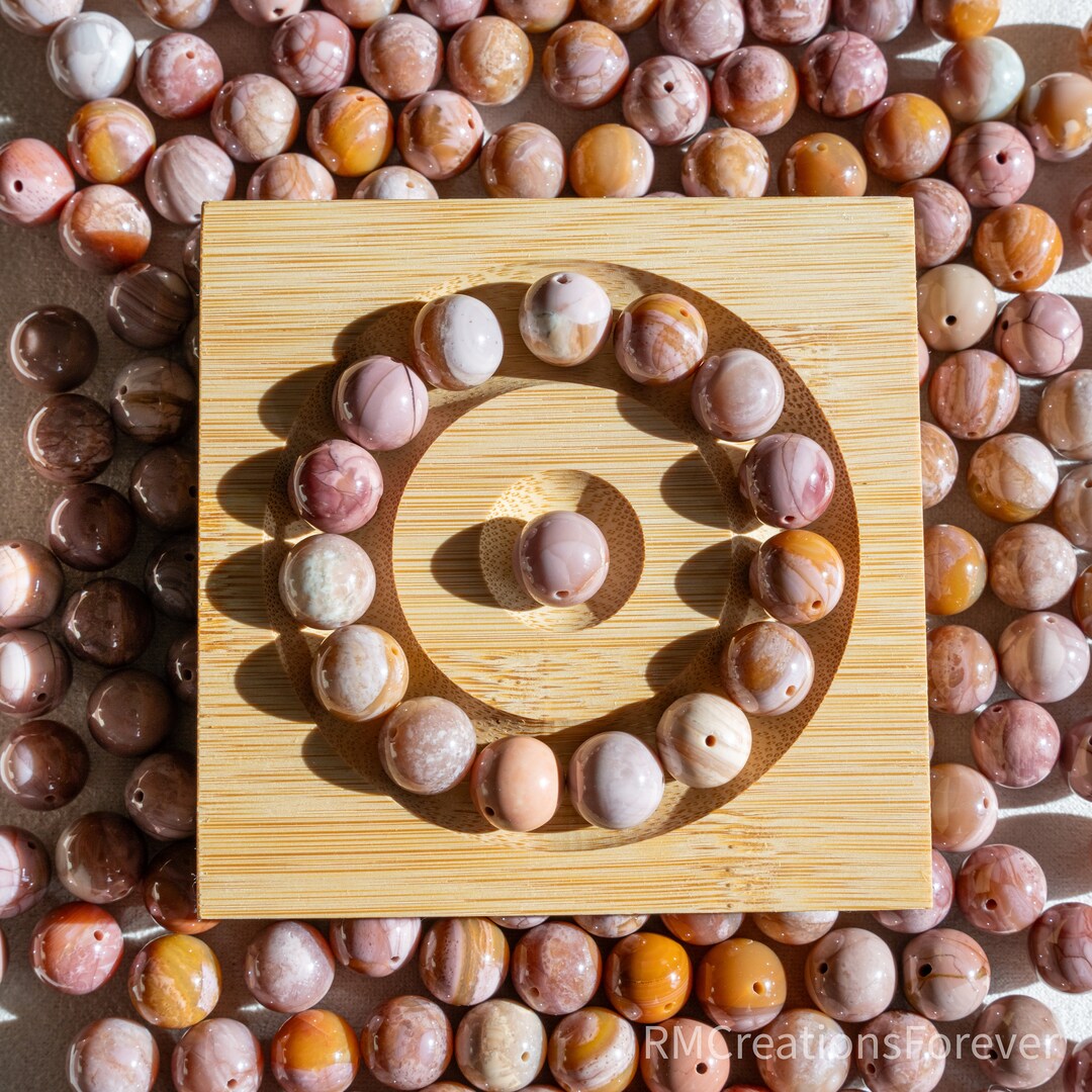 Pink Alashan Agate Beads Natural Gemstone Jewelry Making Supplies ...